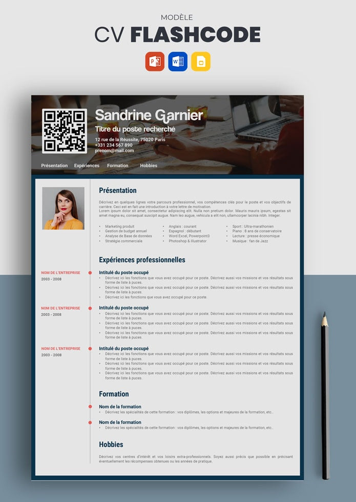 Resume with QR Code - Free Resume Template (Download)