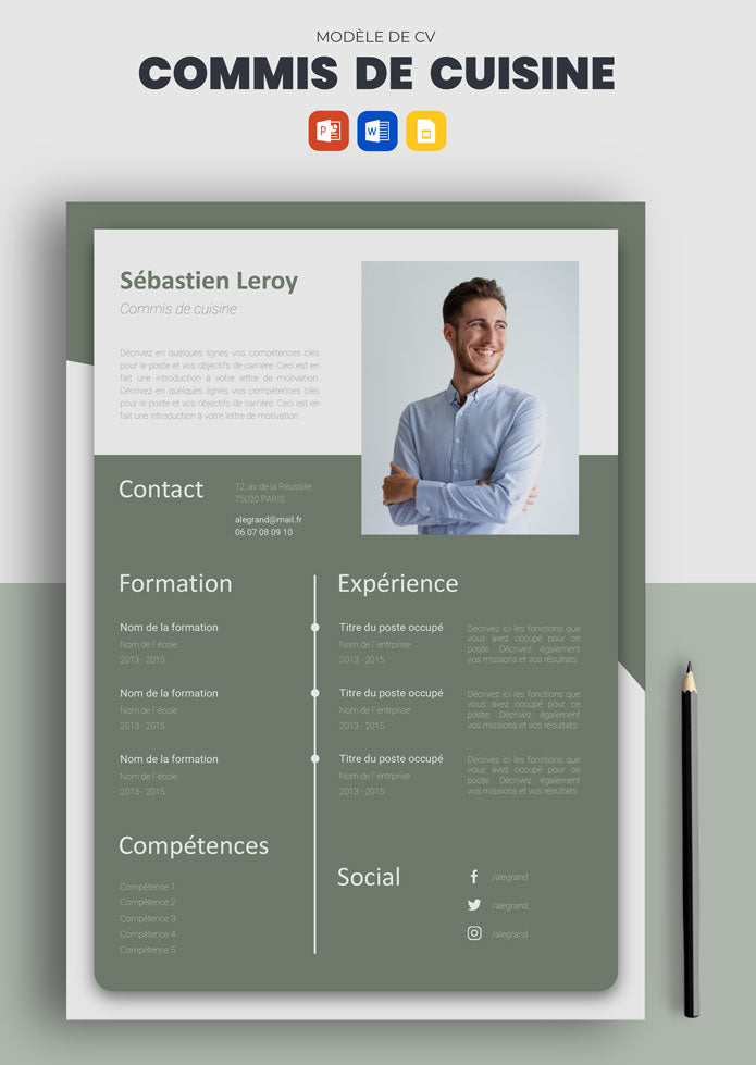 CV Commis de cuisine à télécharger (Exemples) | CV Market