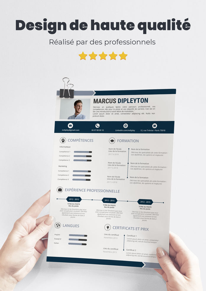 CV Synthétique - Modèle de CV design (Télécharger) | CV Market