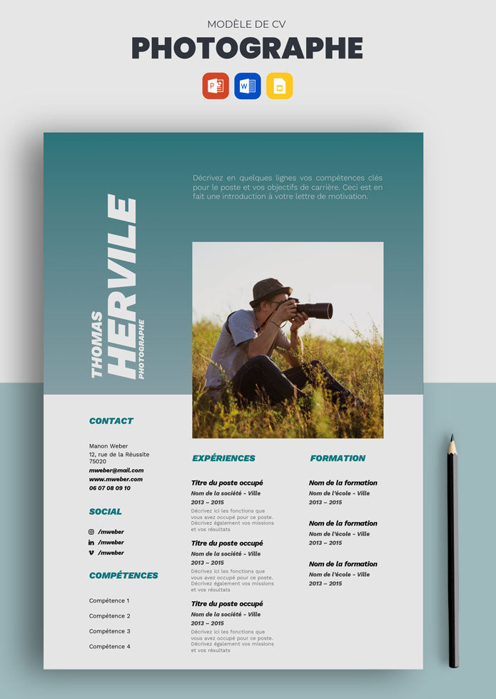 Freelance Photographer CV to Download (Examples) | CV Market