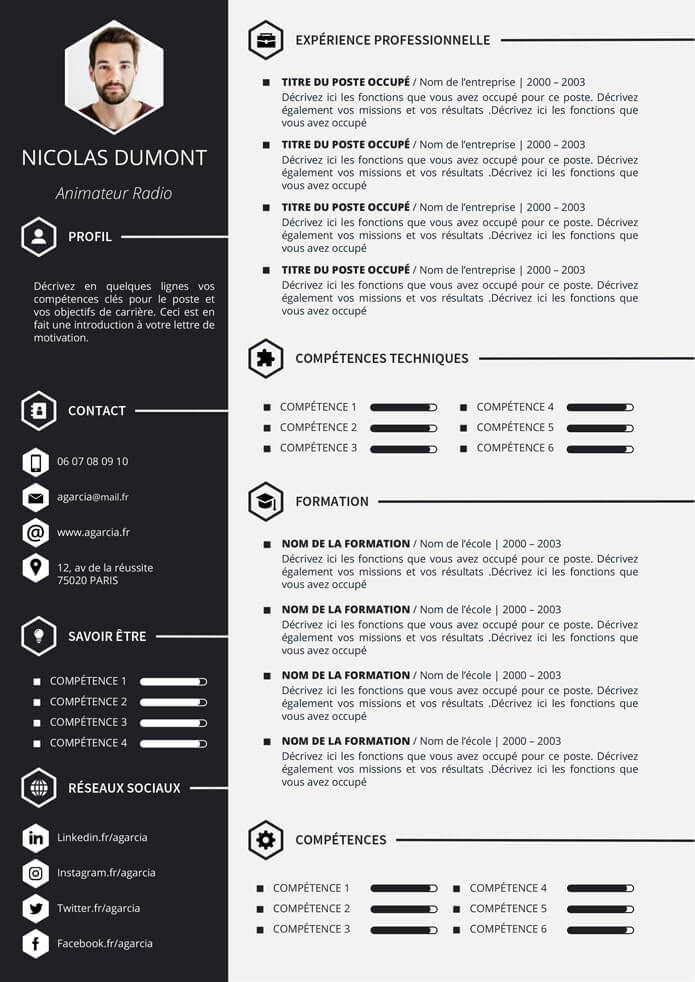 CV Animateur radio à télécharger (Exemples) | CV Market