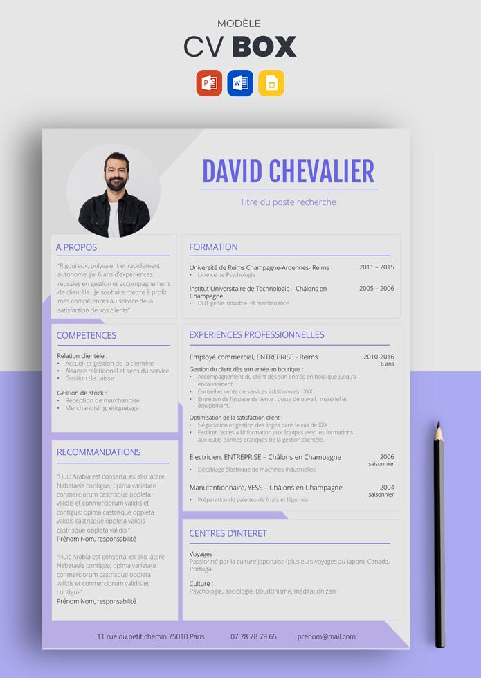CV BOX - Modèle de CV simple (Télécharger) | CV Market