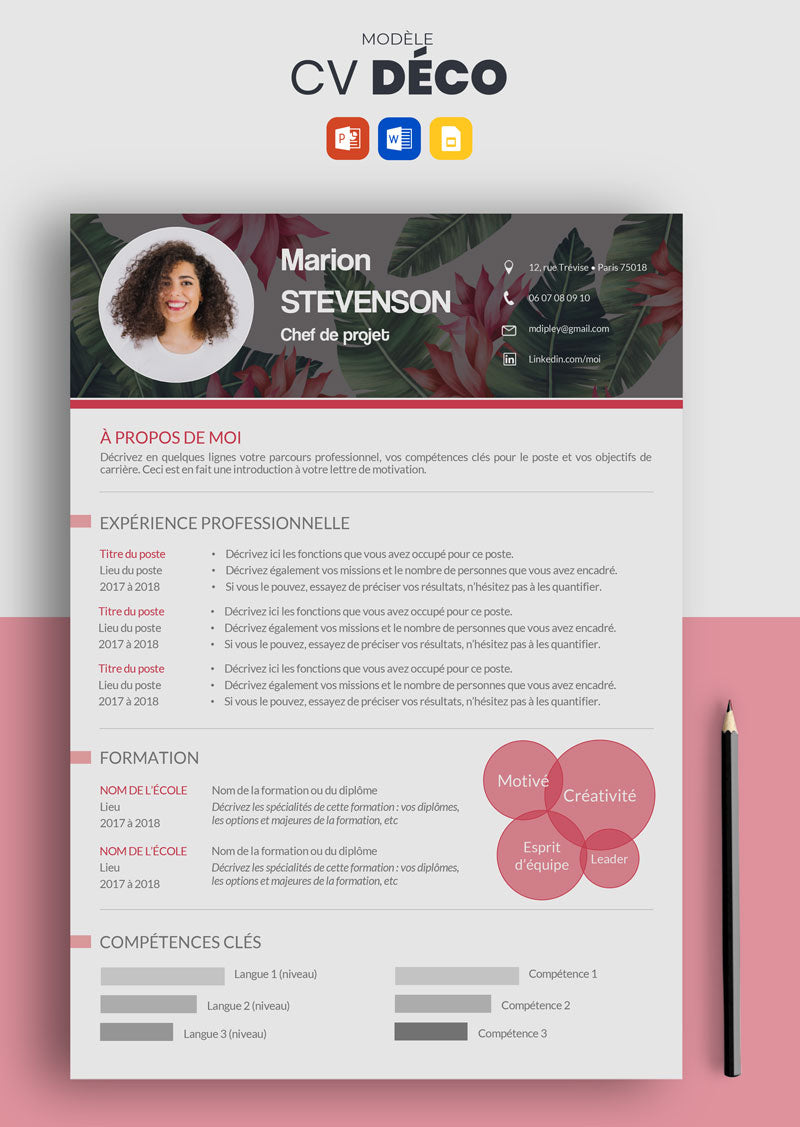 CV DECO - Modèle de CV design (Télécharger) | CV Market